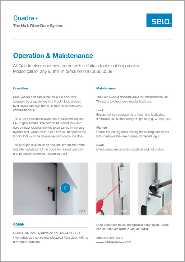 Selo - Concealed Metal Riser Door - Quadra+